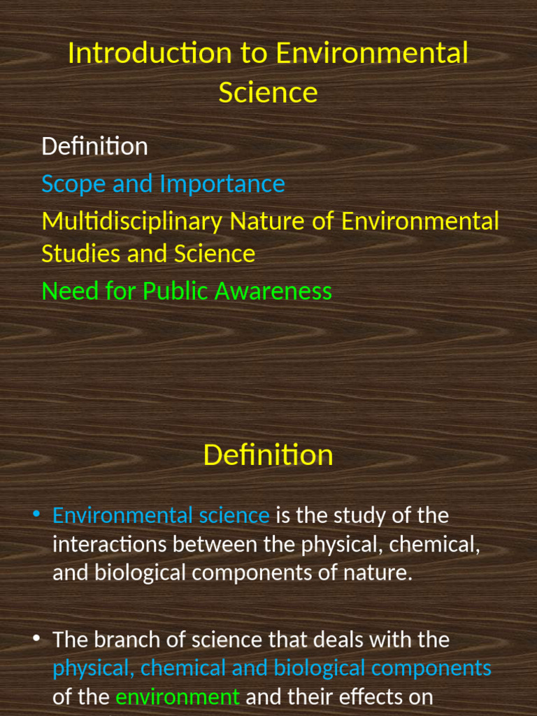 Introduction To Environment Science | PDF