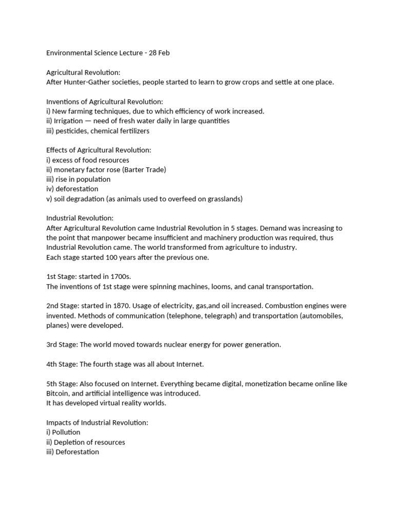 Environmental Science Lecture | PDF