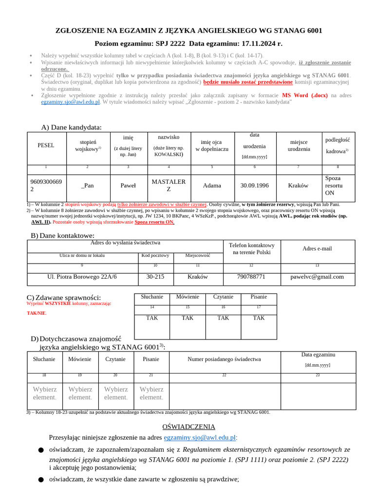 Formularz Zgloszeniowy 17-10-2024 | PDF