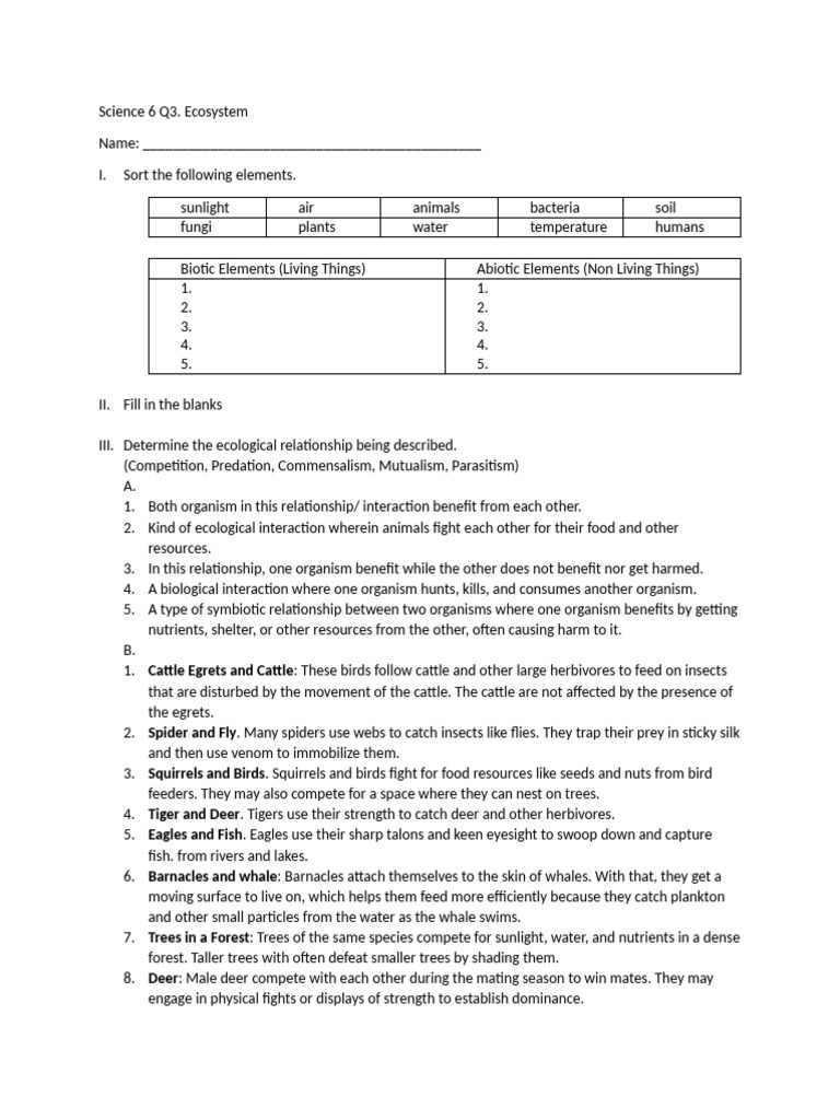 Science 6 Q3_Ecosystem | PDF | Trees | Ecosystem