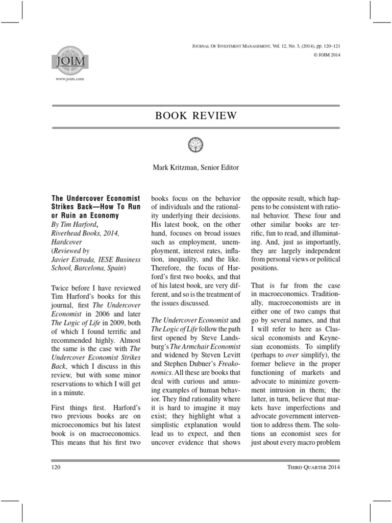 Review of Harford's Macroeconomics Book | PDF | Macroeconomics | Economies