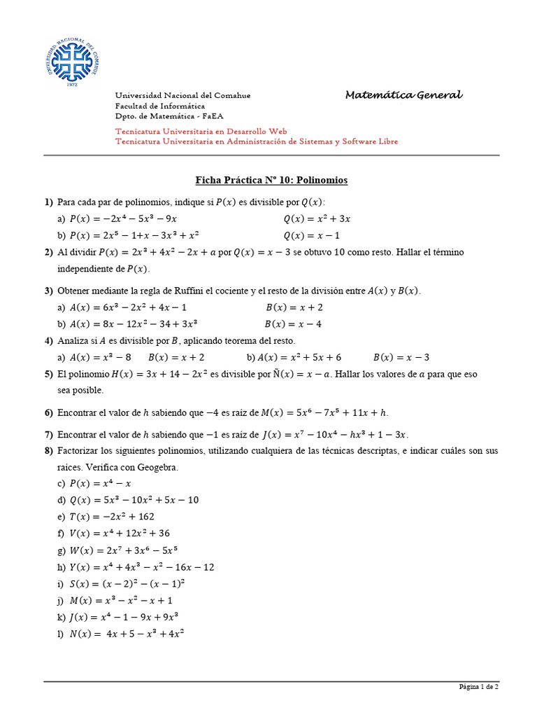 Ficha Práctica N°10-2C - 2023 | PDF