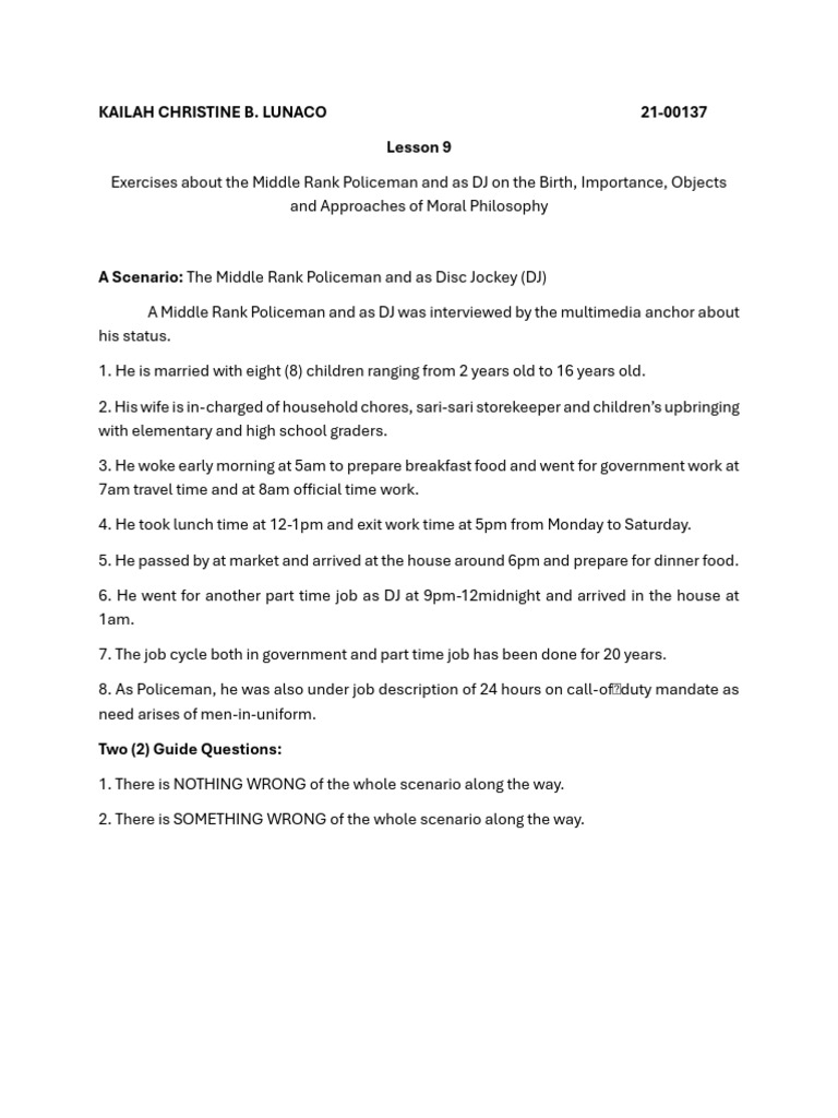 KAILAH CHRISTINE B Ex9 g2 | PDF | Sustainability | Occupational Burnout