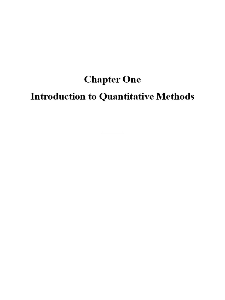 Quantitative Method For Business - Chapter 1 | PDF | Statistics | Quantitative Research