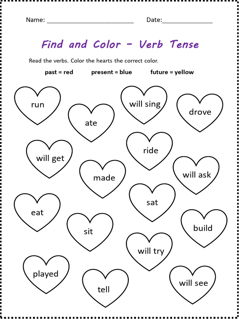 Verb Tense Coloring | PDF
