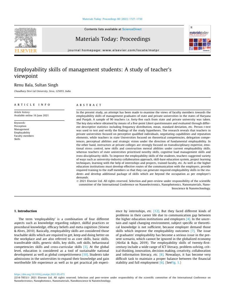 Faculty Insights on Management Employability | PDF | Teachers | Knowledge