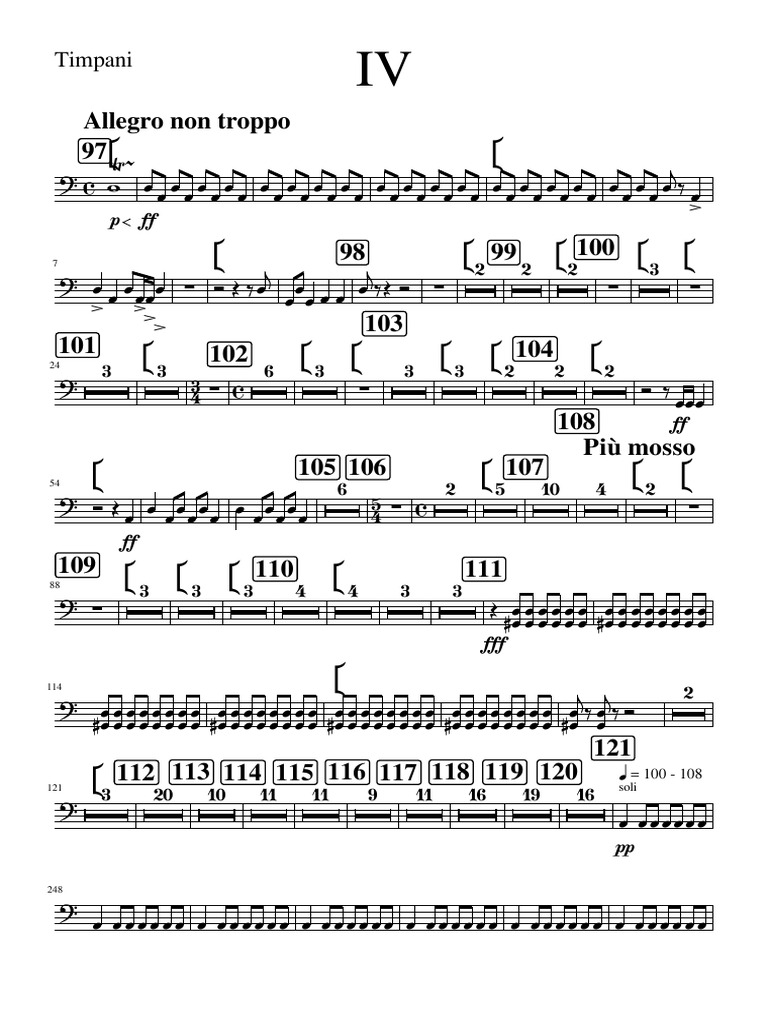 Timpani Performance Notation Guide | PDF | Musical Forms | Elements Of ...