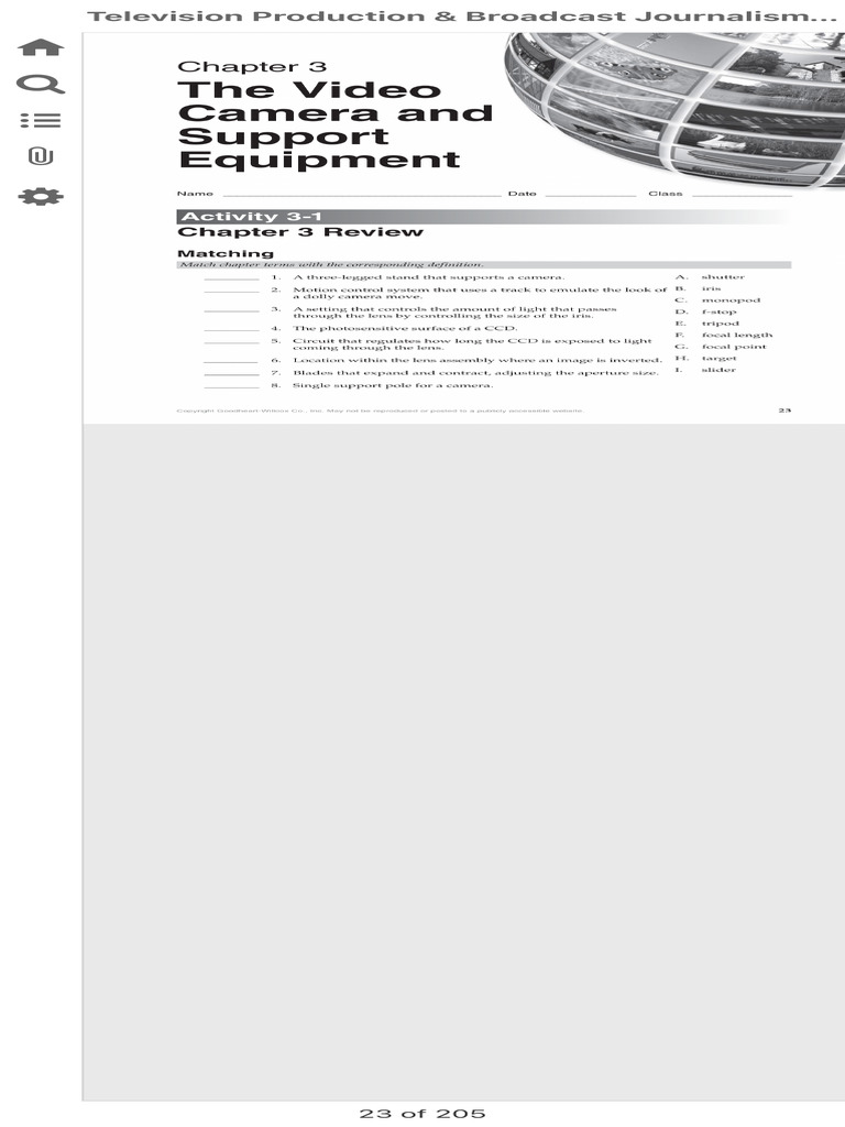 Television Production & Broadcast Journalism, 3rd Edition, Workbook ...