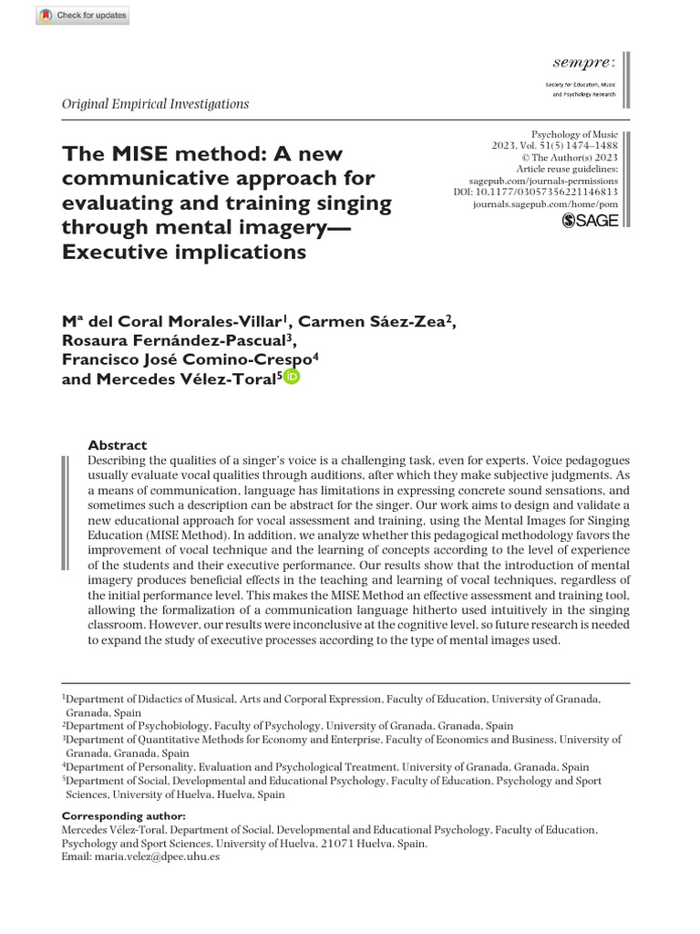 Morales Villar Et Al 2023 The Mise Method A New Communicative Approach For Evaluating and ...