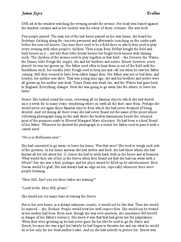 James Joyce - Eveline | PDF