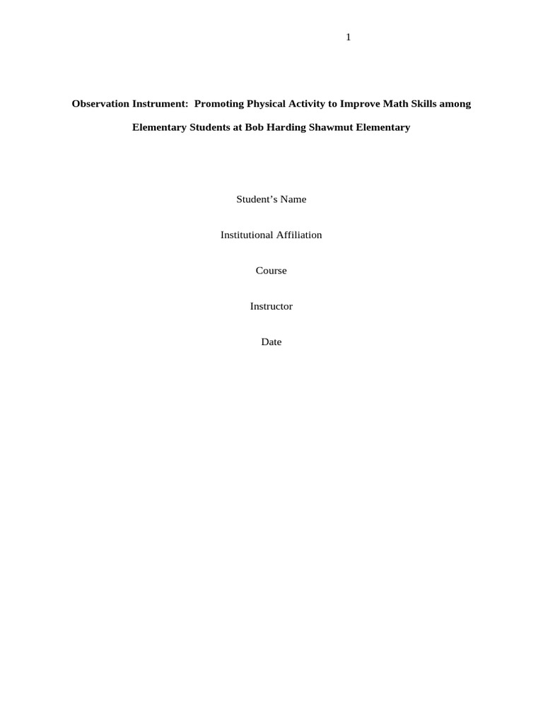 Physical Activity-Instrument | PDF | Learning | Teachers