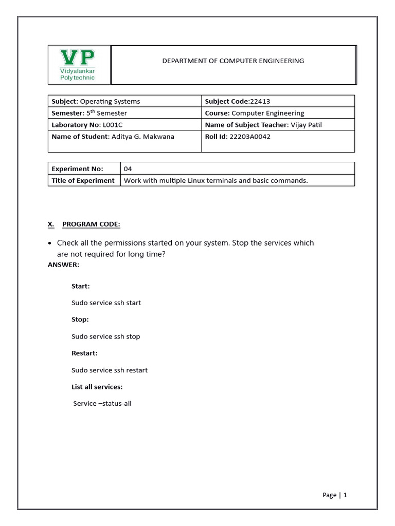 Osy Practical 4 (22203a0042) | PDF | Command Line Interface | Graphical User Interfaces