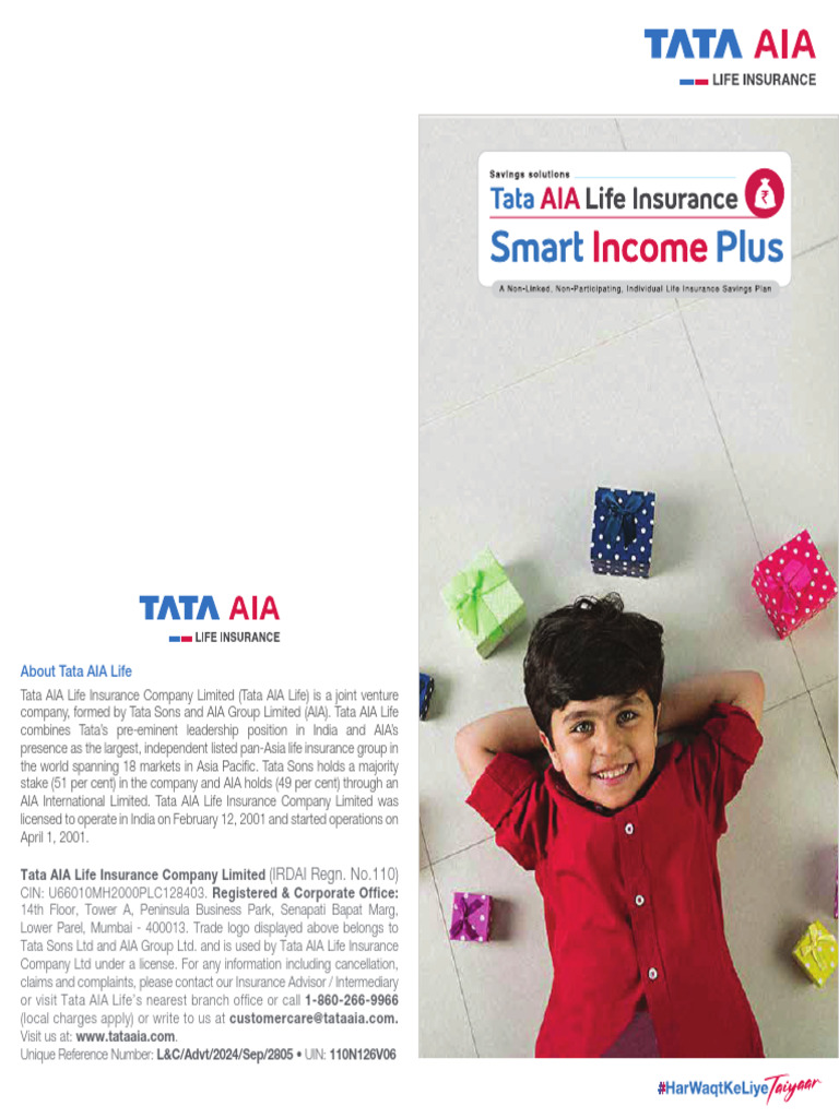 Smart Income Plus Download Brochure | PDF | Insurance | Life Insurance