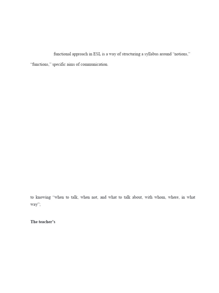Notional-Functional Approach in ESL | PDF | Cognitive Science ...