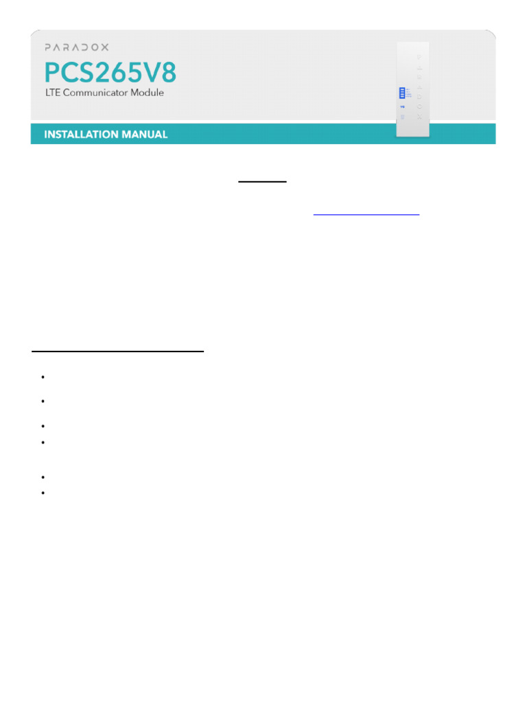 PCS265V8 Communicator Module Manual | PDF | Electronics | Computer Network