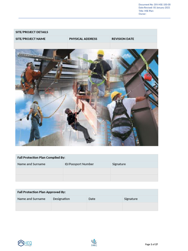 Plan - Fall Protection - 6m High Ladders Work - 2021 | PDF ...