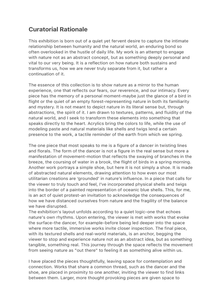 Curatorial Rationale | PDF | Nature