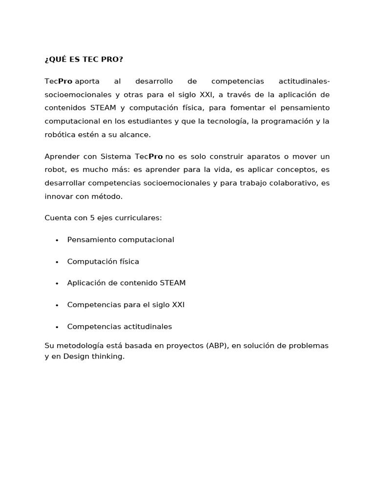 Qué Es Tec Pro | PDF