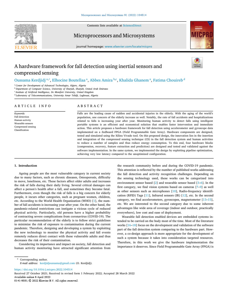 J3_A Hardware Framework for Fall Detection Using Inertial Sensors and Compressed Sensing | PDF ...