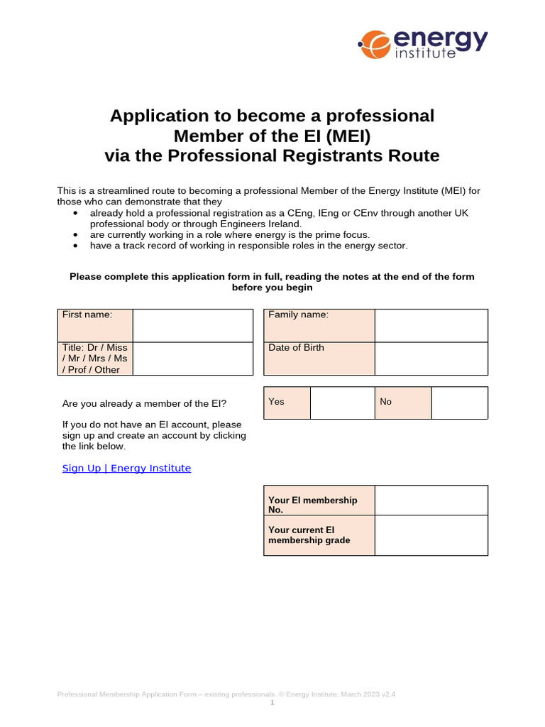 MEI Professional Registrants Route March 2023 v2 | PDF | Identity Document