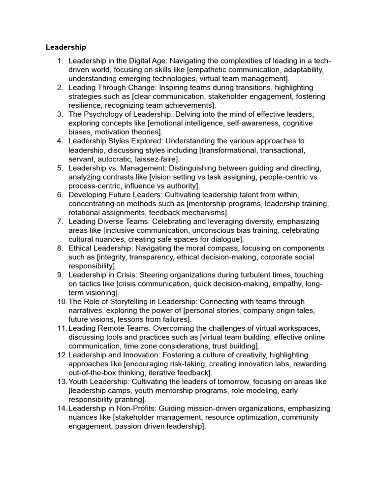 Comprehensive Leadership Strategies Guide | PDF | Leadership | Mentorship
