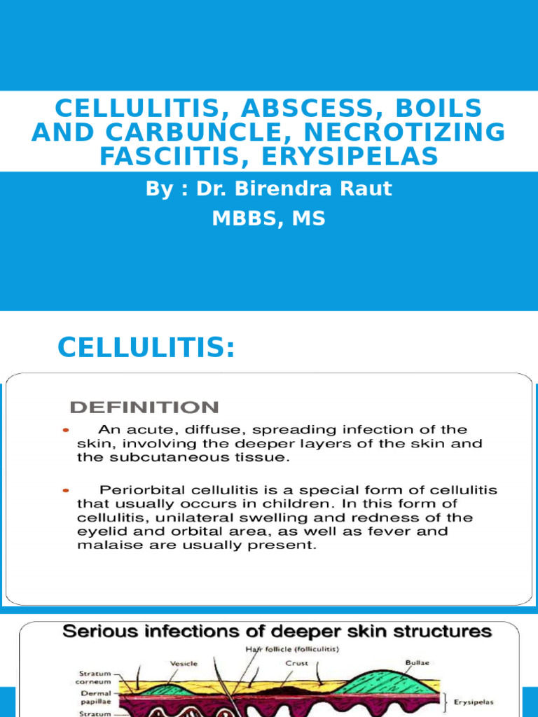 Cellulitis, abscess, boils and carbuncle | PDF | Diseases And Disorders ...
