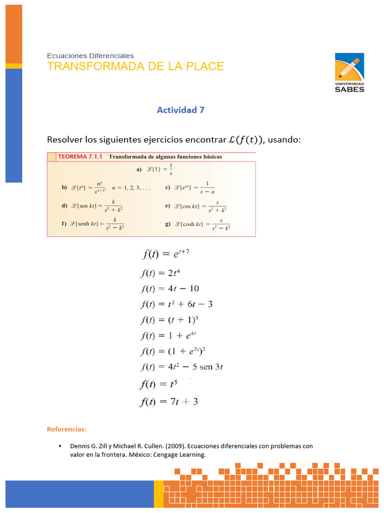 Actividad 7. Transformadas de Laplace | PDF