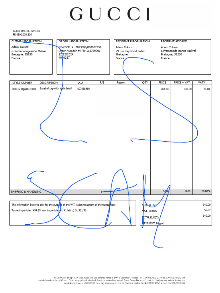 Facture GUCCI | PDF