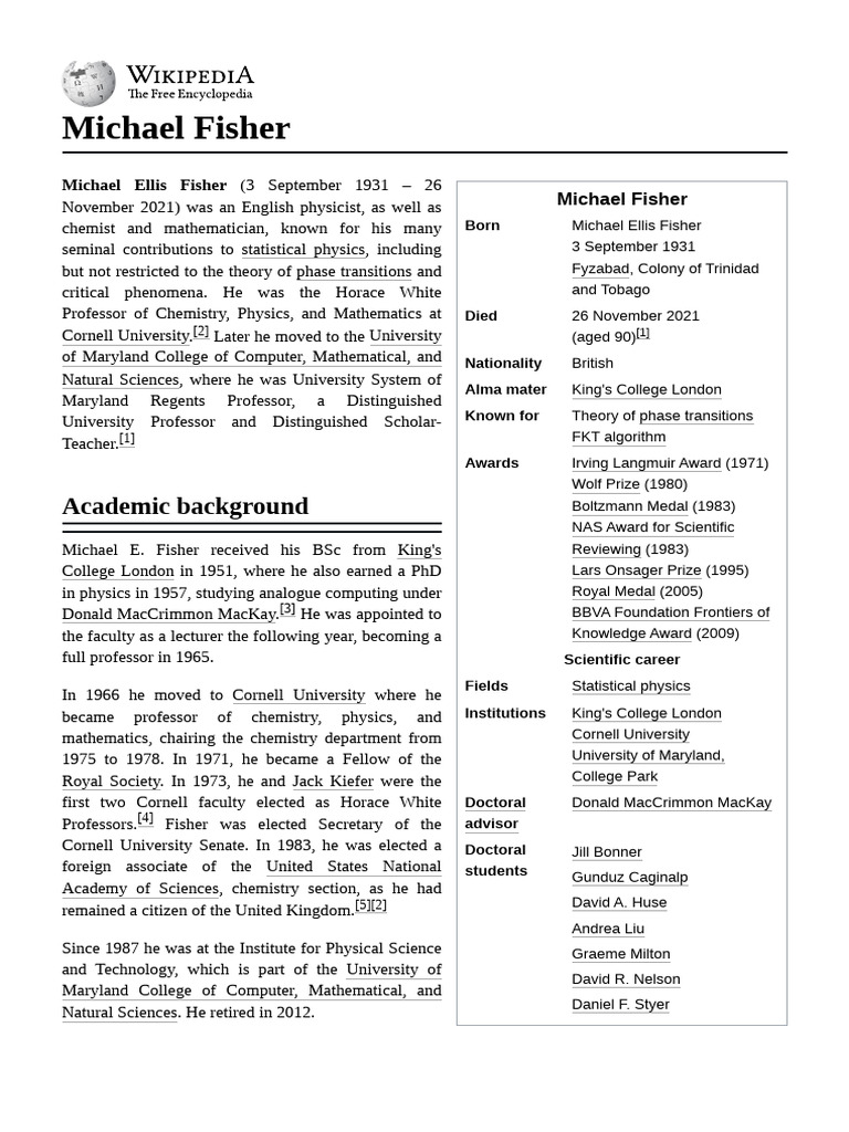 Michael_Fisher | PDF | Science