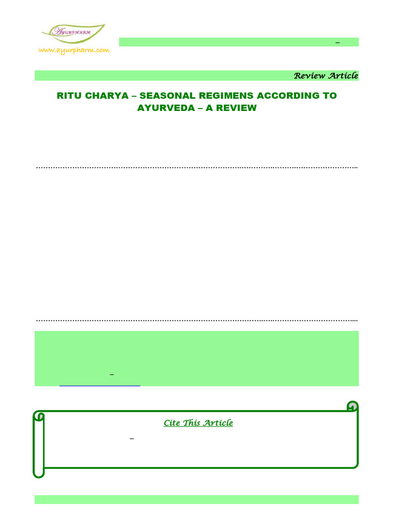 Ritucharya-seasonalregimens_compressed | PDF | Ayurveda | Foods