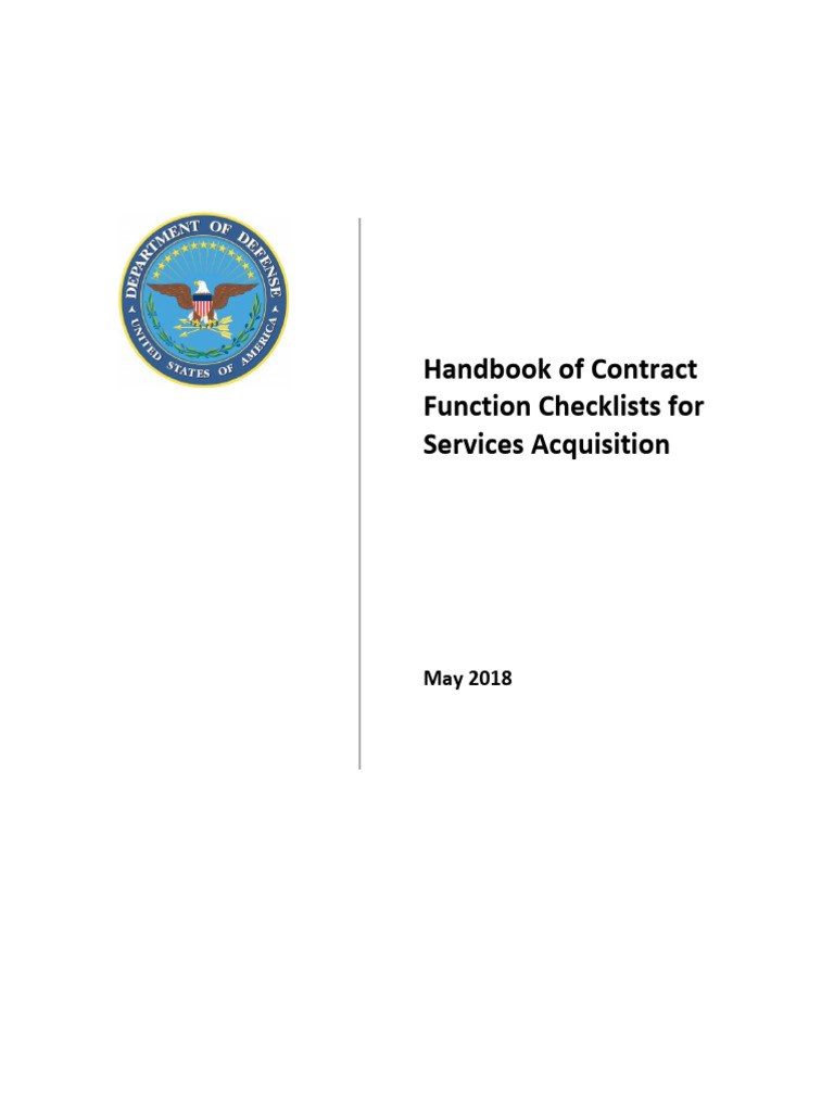 DoD Handbook For Contract Function Checklists | PDF | Employment | Law ...