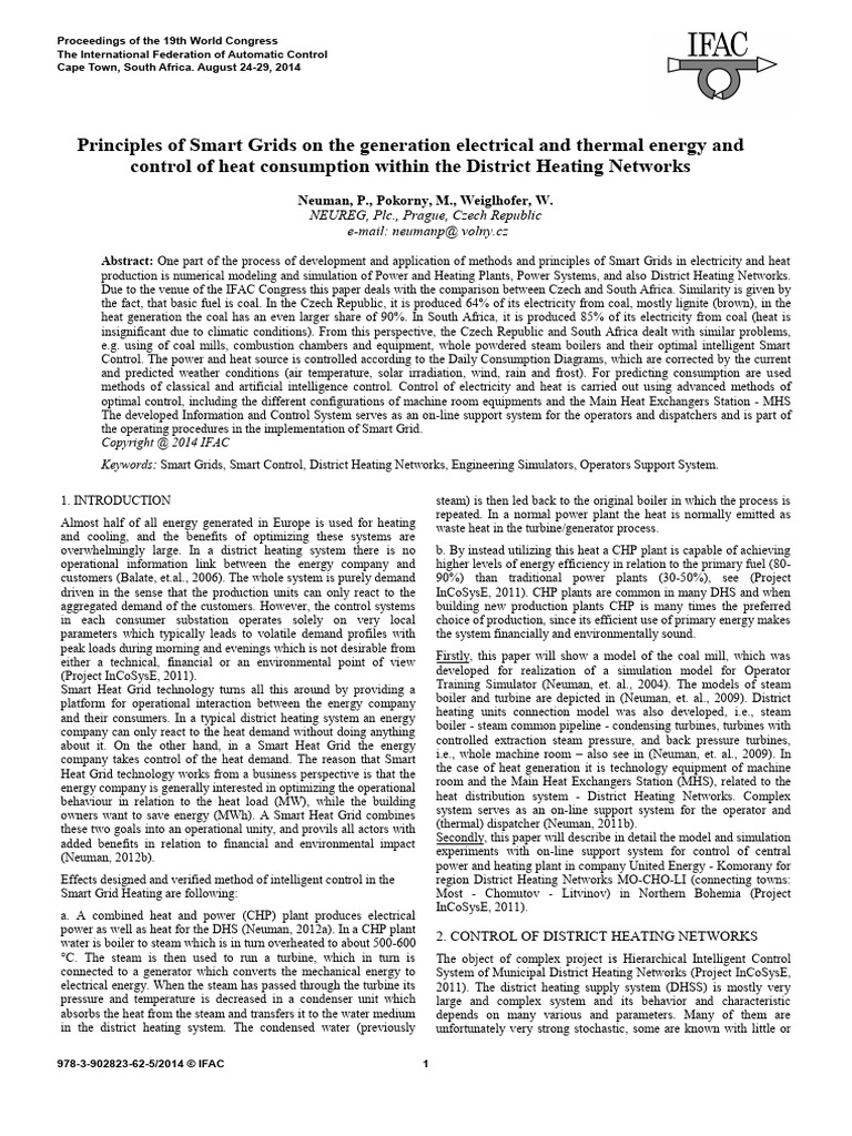 Principles of Smart Grids on the Generation Electrical and t 2014 IFAC ...