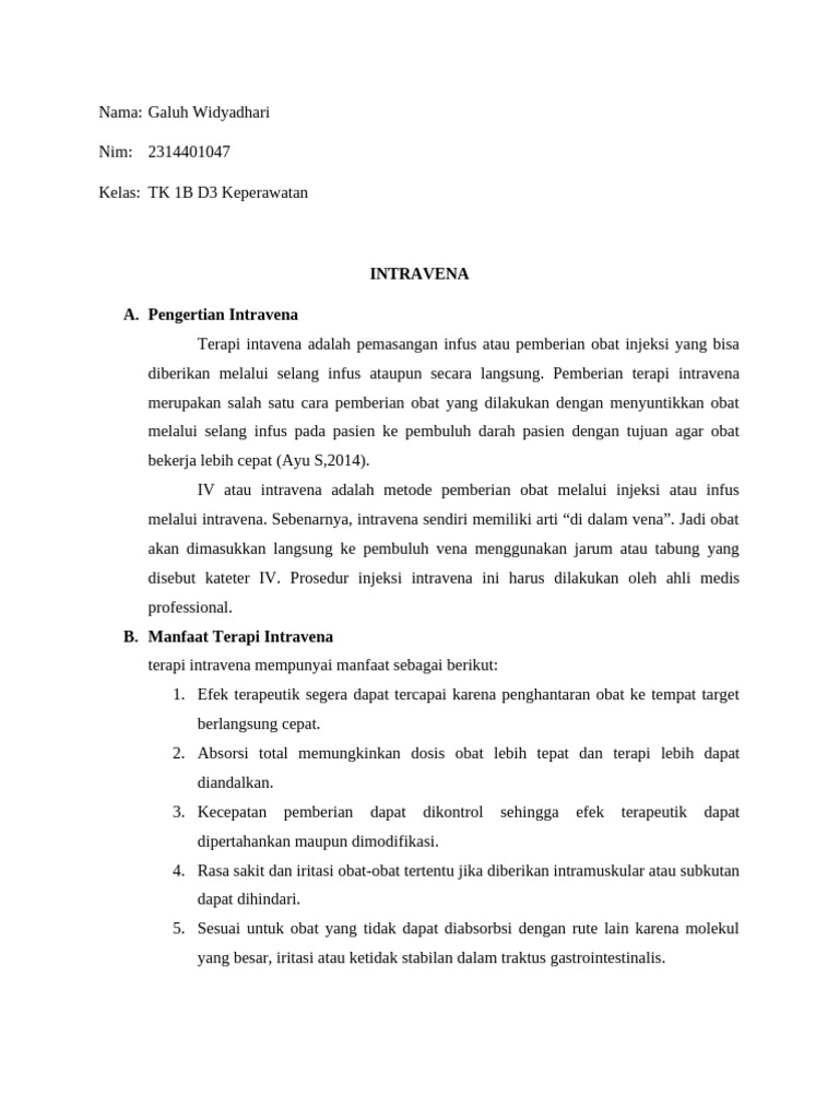 Panduan Lengkap Terapi Intravena | PDF