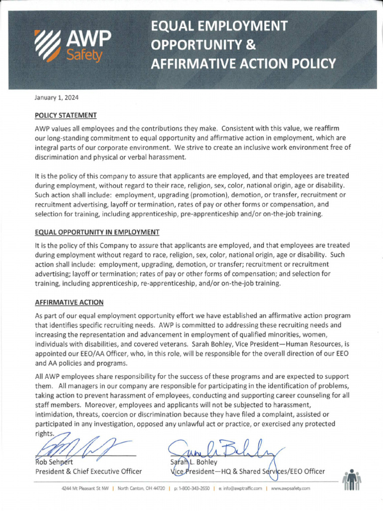 EEO-AA Policy 2024 - Signed | PDF