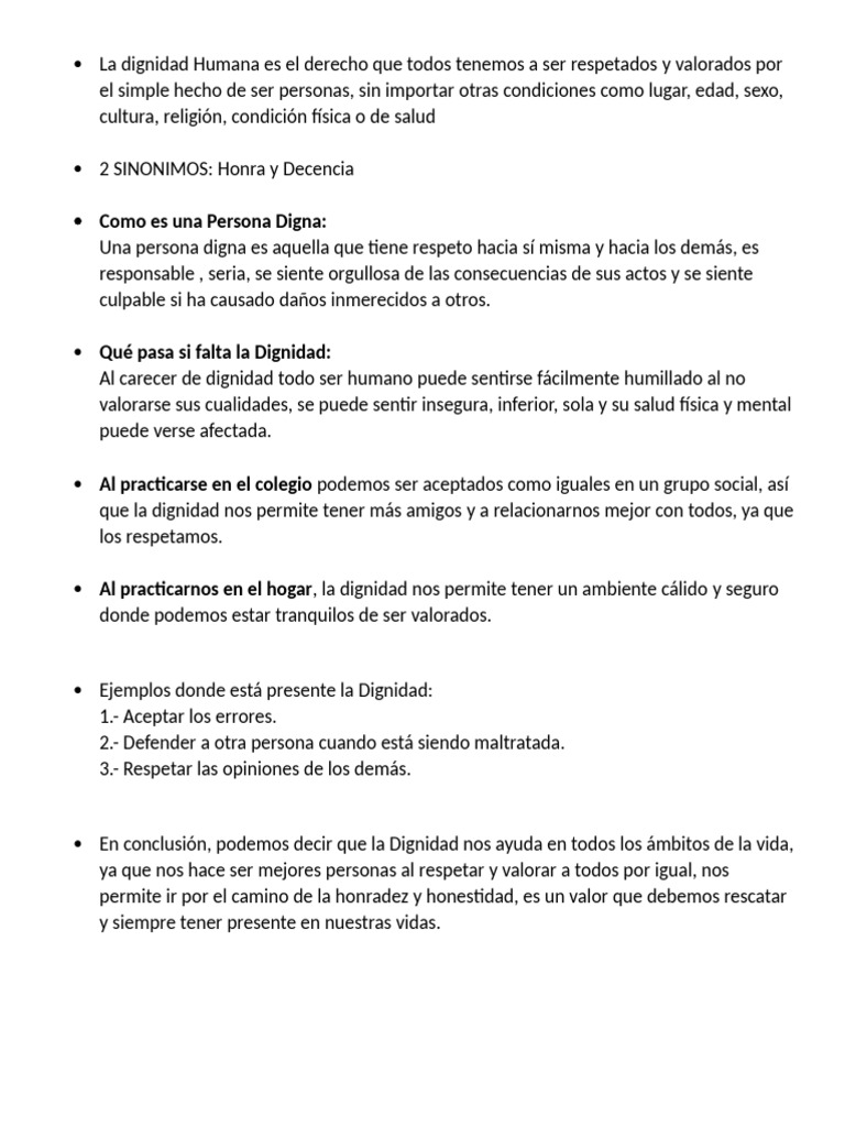 Dignidad | PDF
