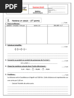 EXAMEN LOCAL 3AC de MATHEMATIQUES 2025 Modele N°1 | PDF