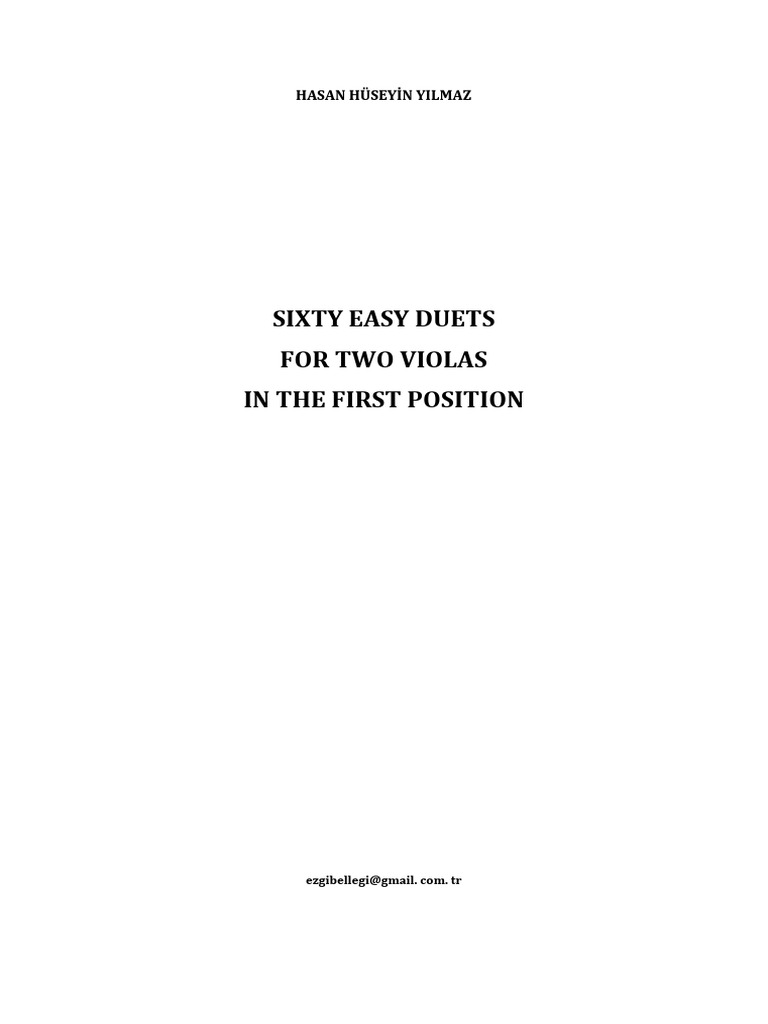 Sixty Easy Du-Ets For Two Violas in The First Position | PDF