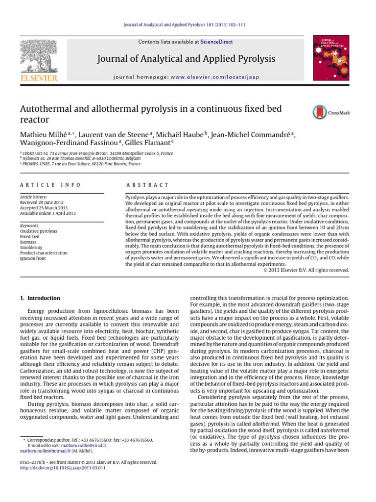 Allothermal vs Autothermal Pyrolysis | PDF | Pyrolysis | Gasification
