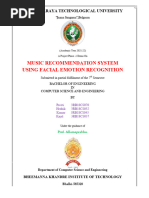 Emotion Based Music Recommendation System | PDF | Deep Learning | Machine Learning