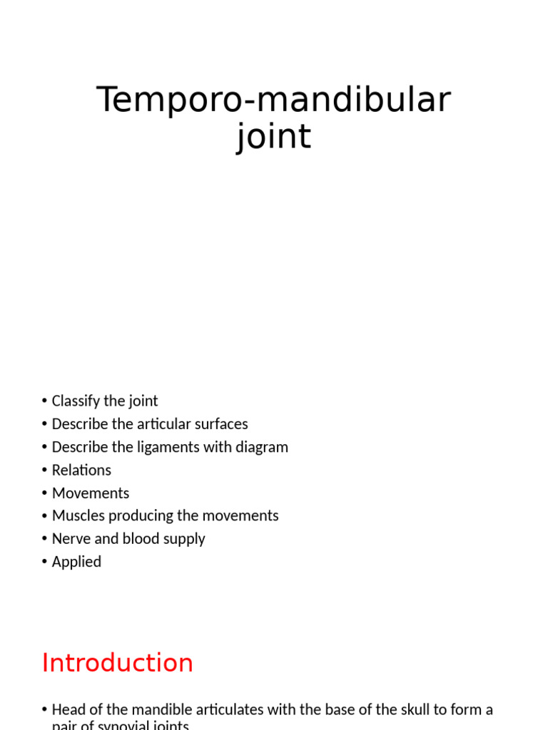 Temporomandibular Joint Anatomy Overview | PDF | Human Anatomy ...