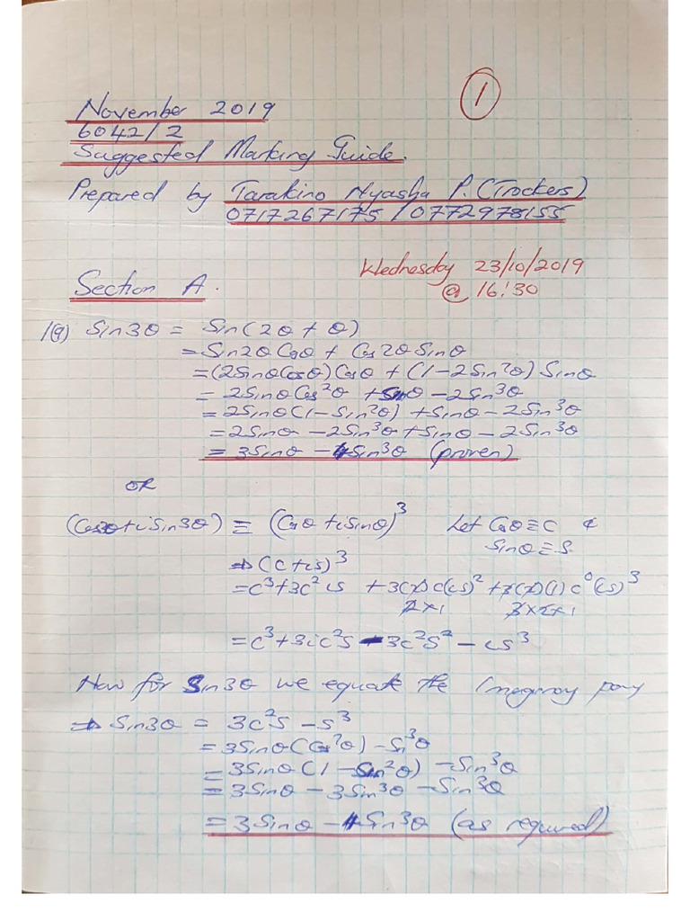 ZIMSEC Nov 2019 Maths Paper 1 PDF | PDF