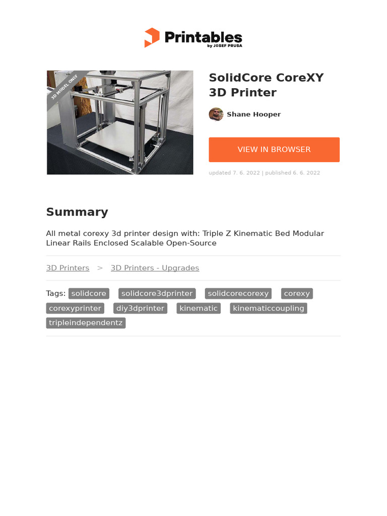 Solidcore Corexy 3d Printer 791add53 8b80 4cea b88d D4e797db7eaa | PDF | 3 D Printing | Belt ...