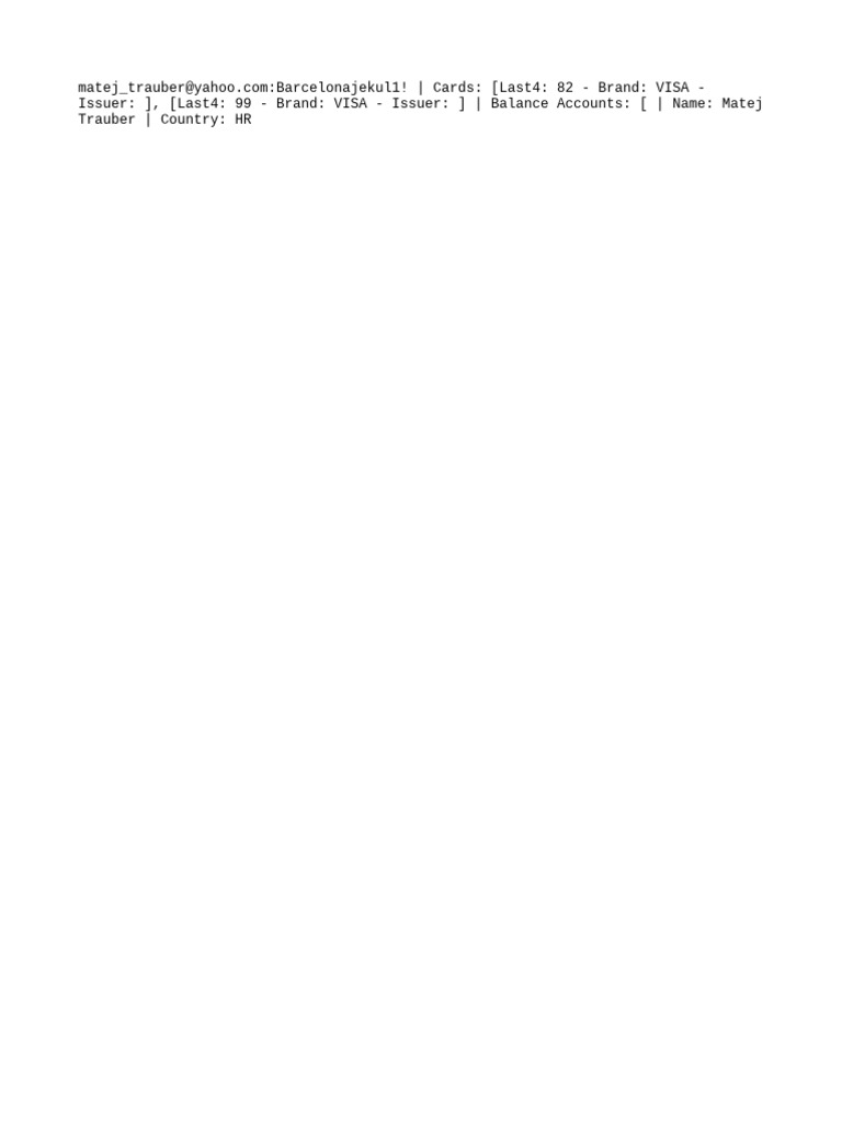 Issuer:), (Last4: 99 - Brand: VISA - Issuer:) - Balance Accounts: ( - Name: Matej Trauber ...