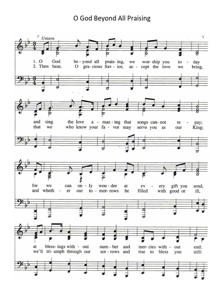 O God Beyond All Praising (TH 660) | PDF