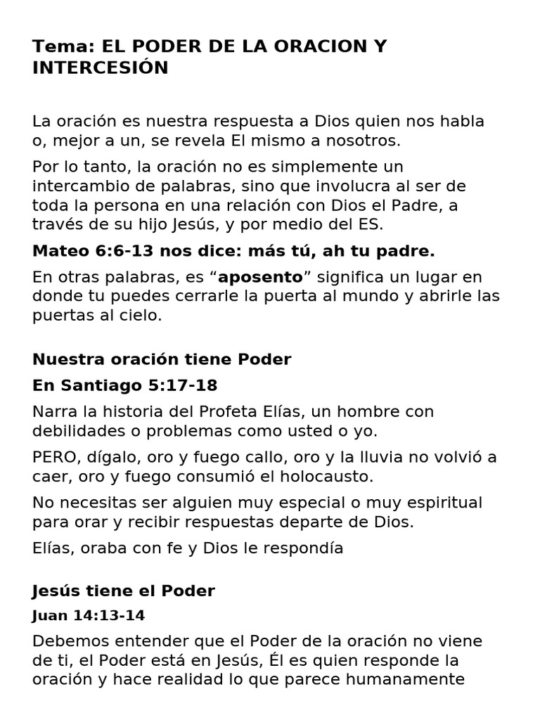 Poder y Estrategia en la Oración | PDF | Intercesión | Oración