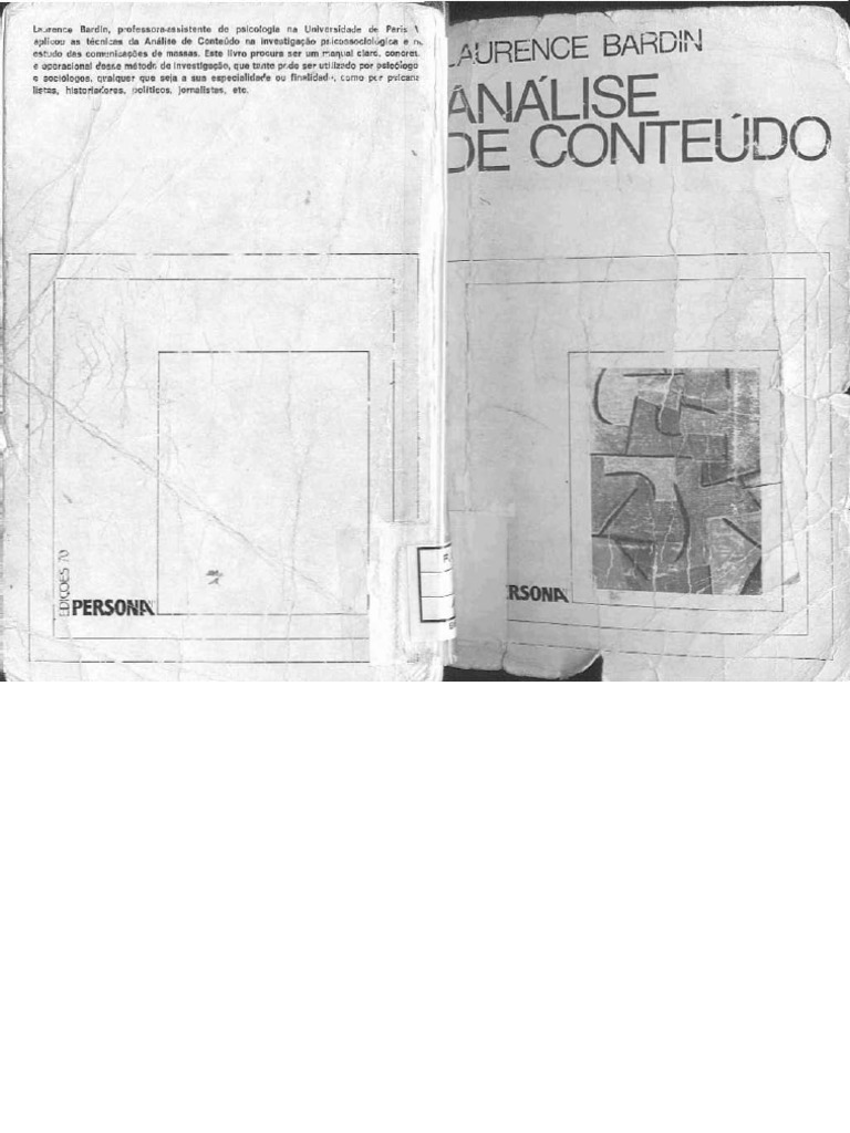 Bardin Laurence Analise de Conteudo | PDF
