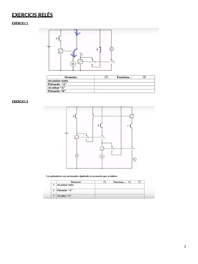 Exercicis Relés | PDF