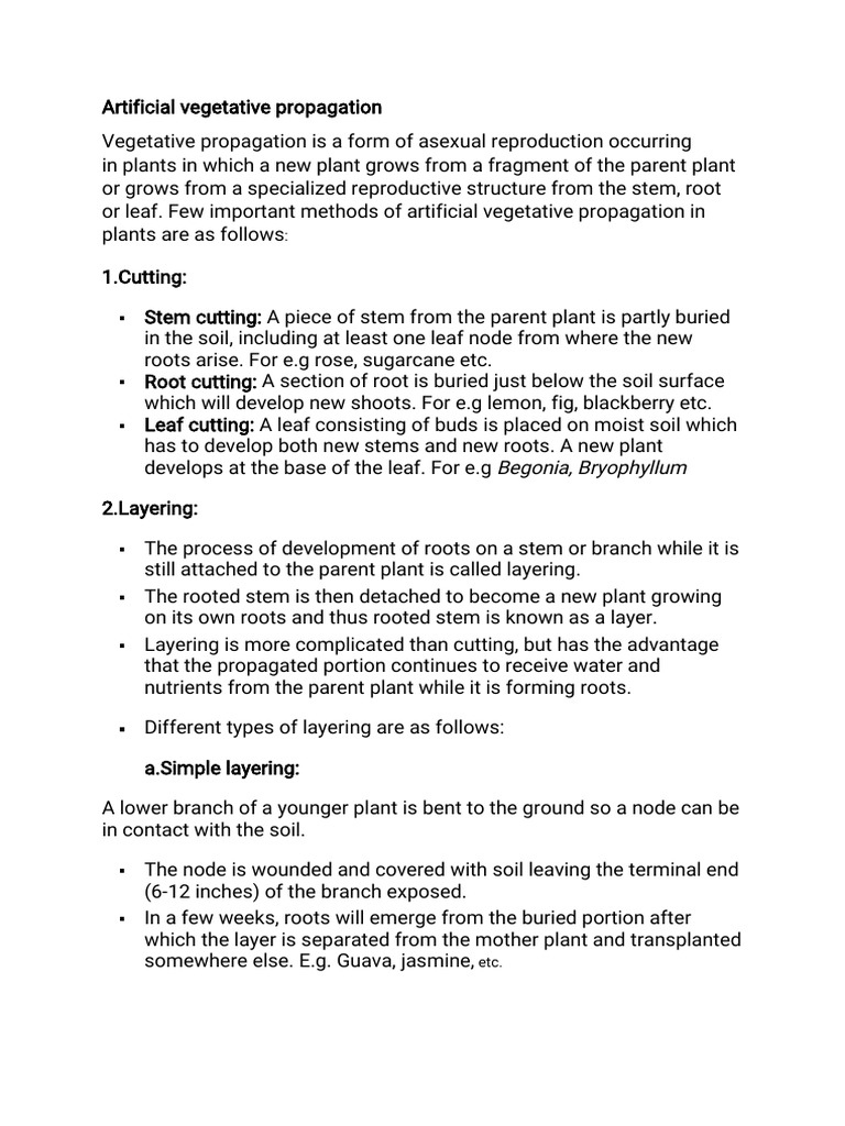 Artificial Vegetative Propagation | PDF