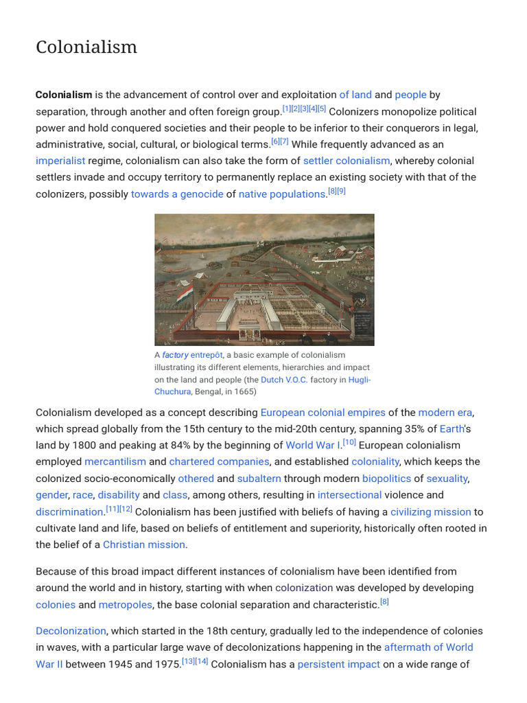 Colonialism - Wikipedia | PDF | Colonialism | Imperialism
