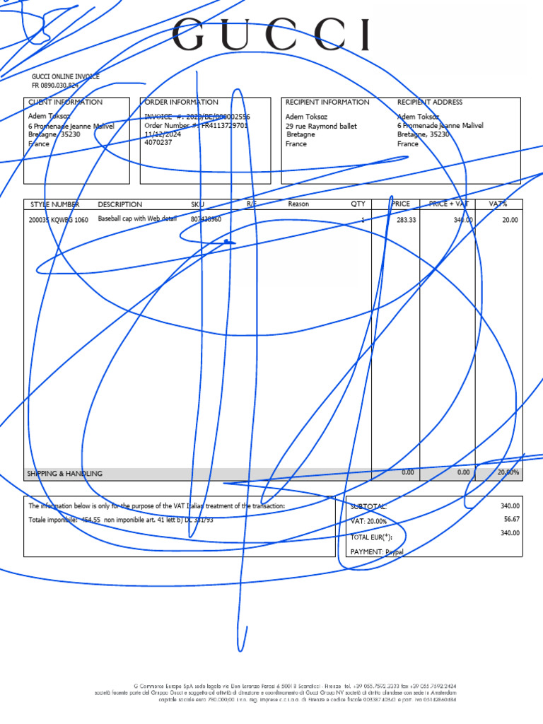 Facture GUCCI | PDF